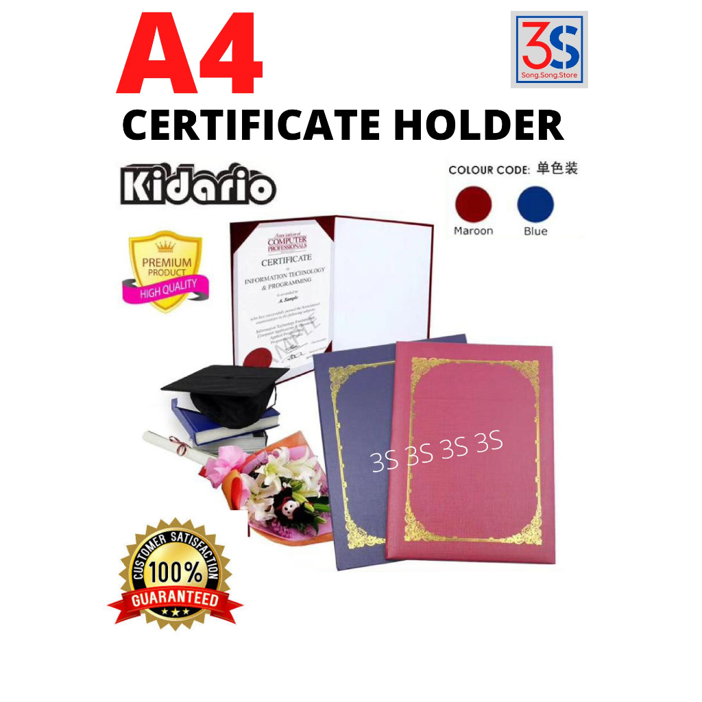 [HARD COVER] A4 CERTIFICATE HOLDER (SINGLE / DOUBLE ) / BUKU SIJIL ...
