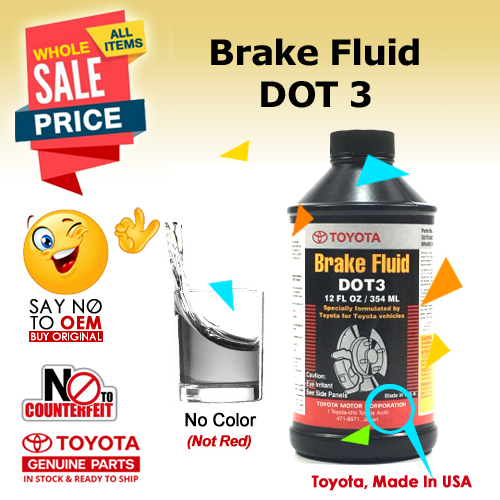 (100% Original) Toyota Brake Fluid Oil (Dot 3) 330ml 08823-80230 08823 ...