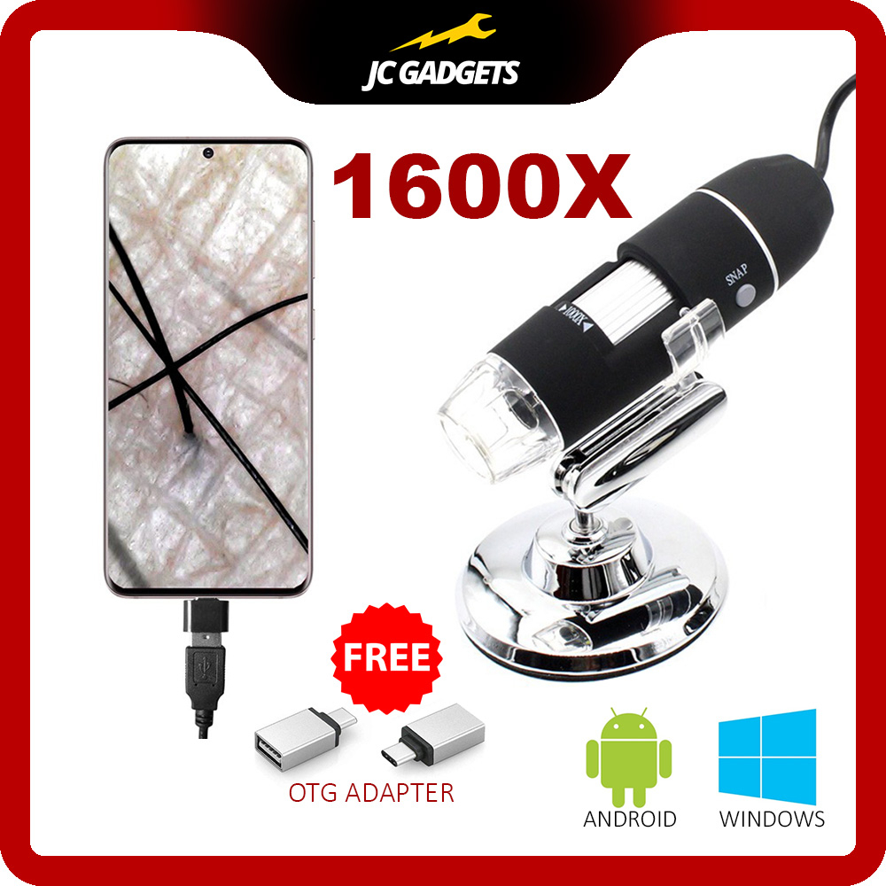 3 In 1 HD Wifi USB 1600X 2MP Zoom Digital Microscope 8 LED Micro USB ...