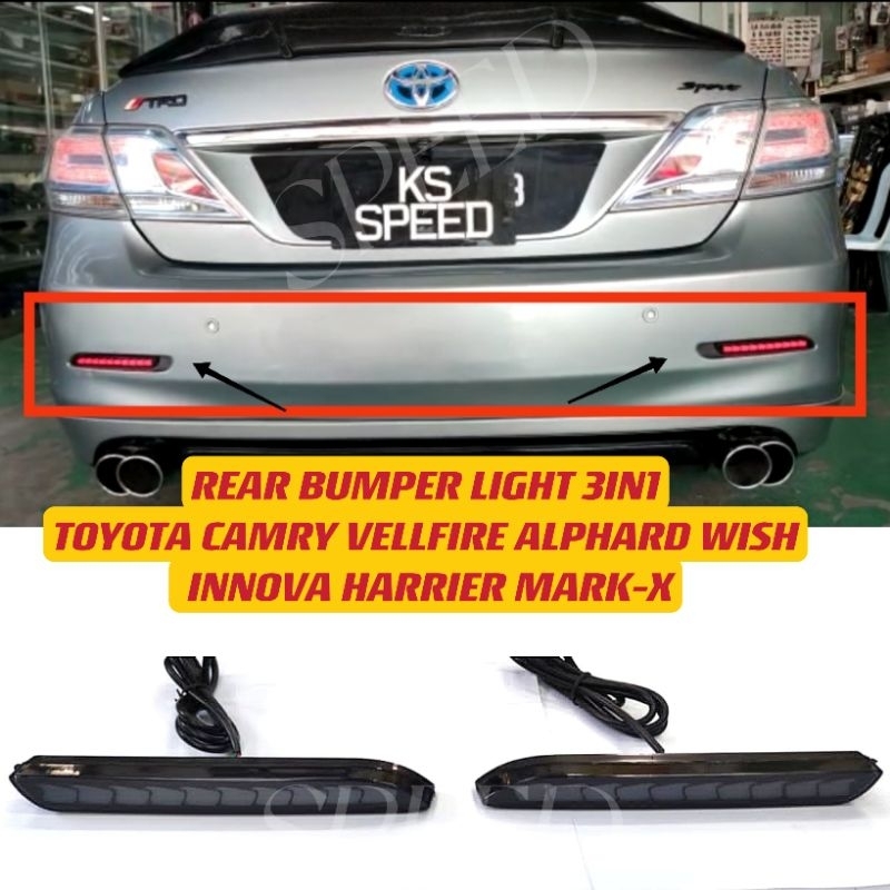 REAR BUMPER LIGHT 3IN1 TOYOTA CAMRY VELLFIRE ALPHARD WISH INNOVA ...