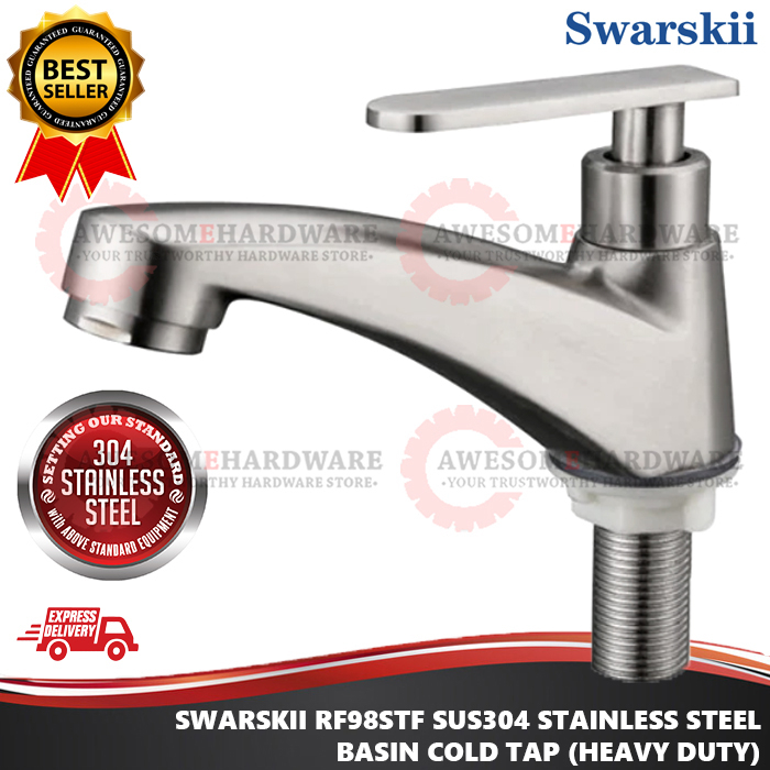 SWARSKII RF98STF HEAVY DUTY BASIN COLD TAP WITH LEVER HANDLE PILI AIR ...