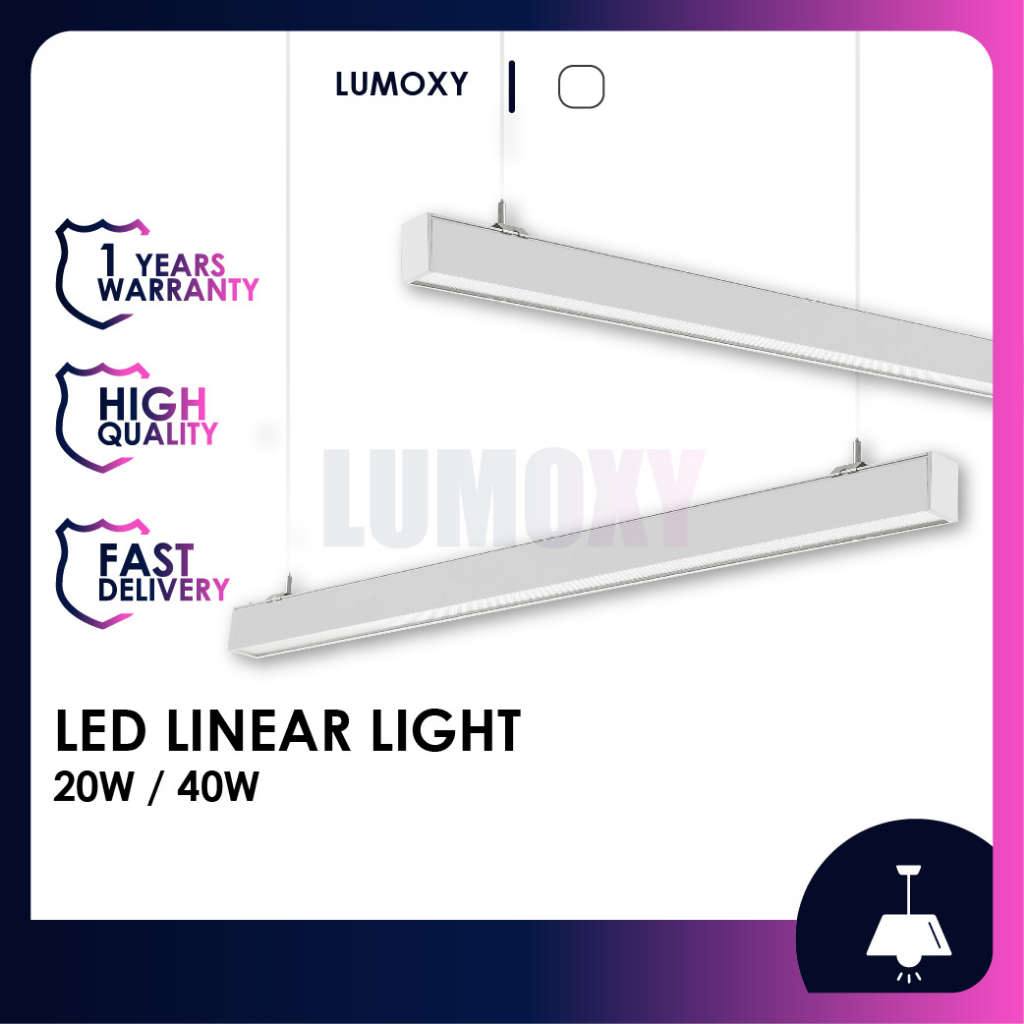 LMY_ LED Linear Light 20W 40W 2FT 4FT Extra Bright Pendant Lamp Ceiling ...