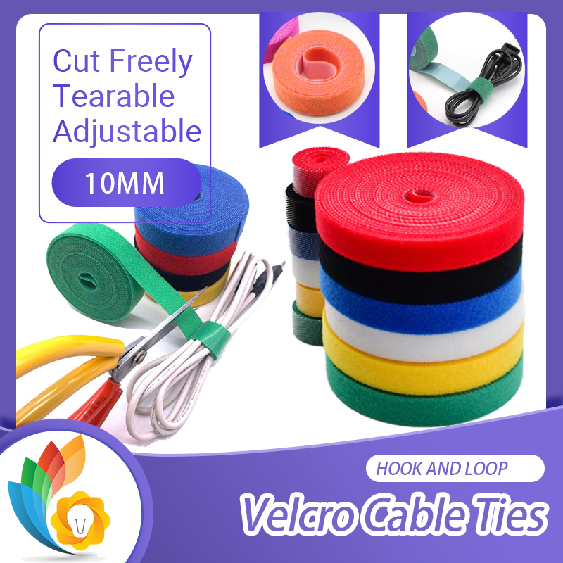 READY STOCK Velcro Cable Ties Wire Hook Loop Cable tie All in one (1M ...