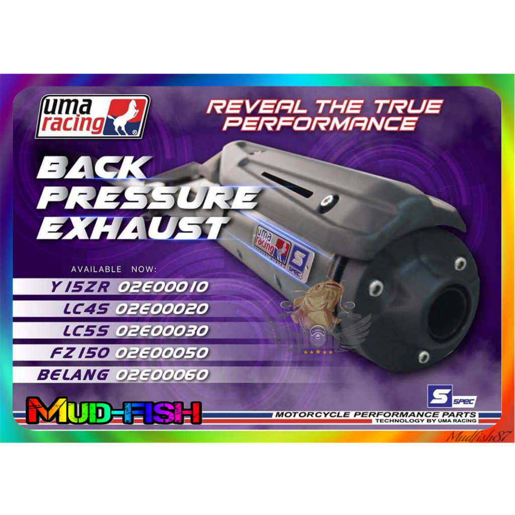 UMA RACING BACK PRESSURE EXHAUST PIPE | MUFFLER FOR YAMAHA Y15ZR ...