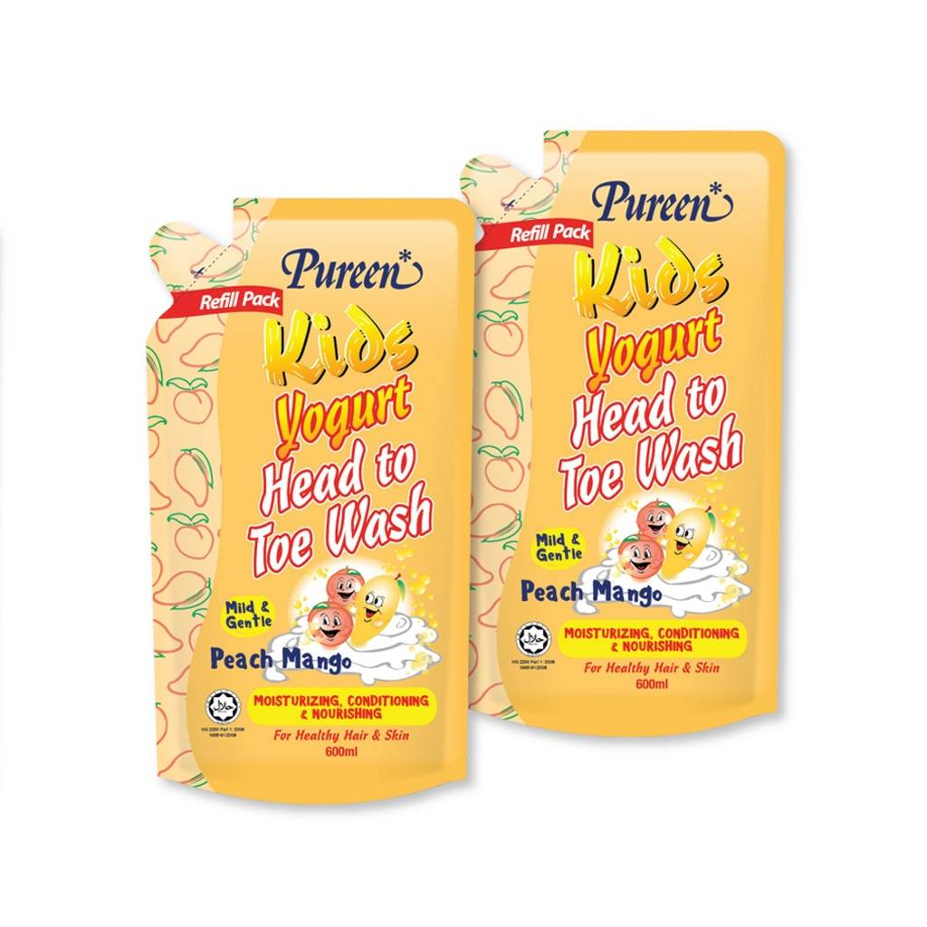 Pureen Kids Yogurt Head to Toe Wash Refill (Twin Pack) | Shopee Malaysia