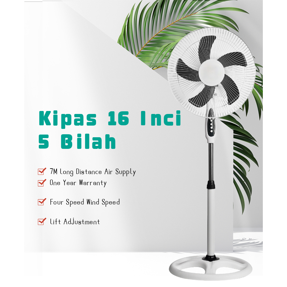 Elephant Stand Fan With 5 Blades 5 Mode - White Gray (16") | Shopee ...
