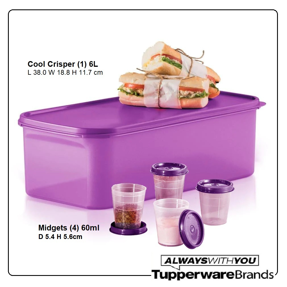 Tupperware Cool Crisper (1) 6L + Midgets (4) 60ml | Shopee Malaysia