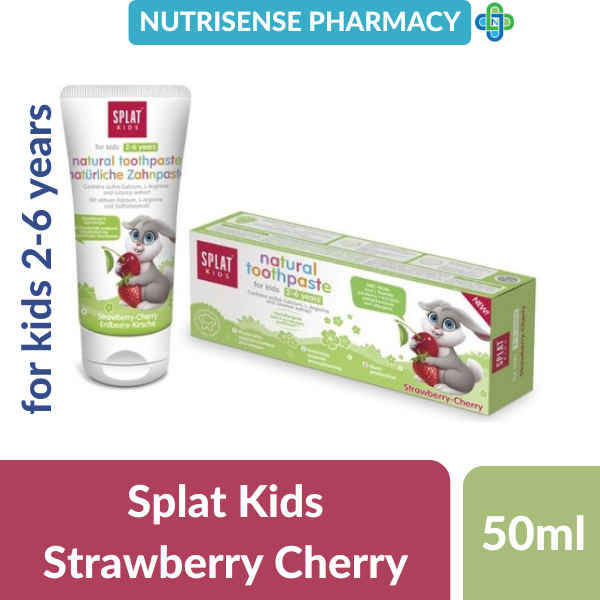 Splat KIDS Wild Strawberry-Cherry Flavoured Toothpaste Ages 2-6 50ml ...