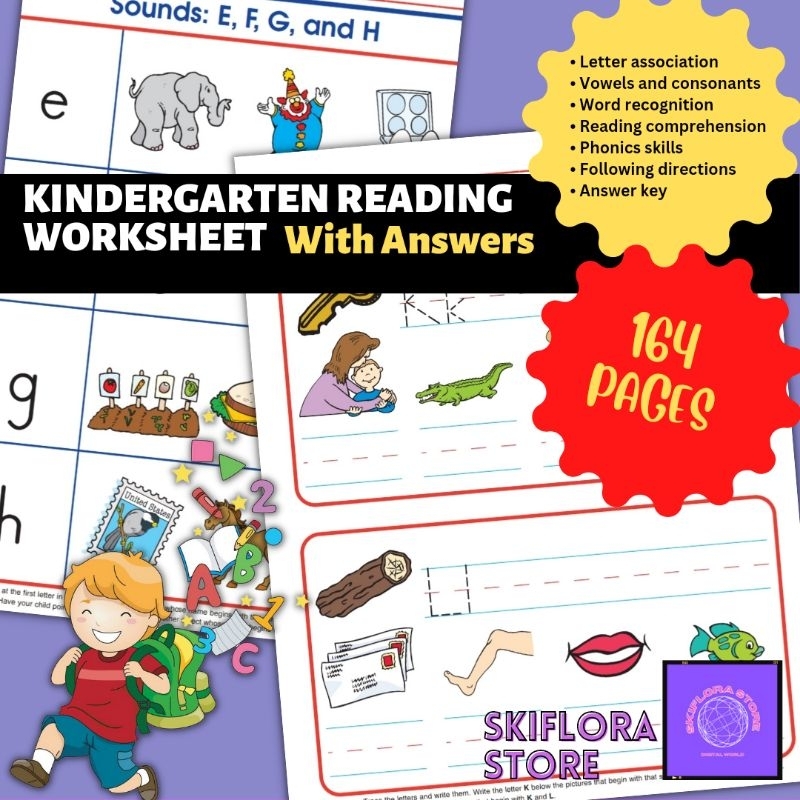 [SS206] Kindergarten Reading Word Recognition Phonics Skills Worksheet ...