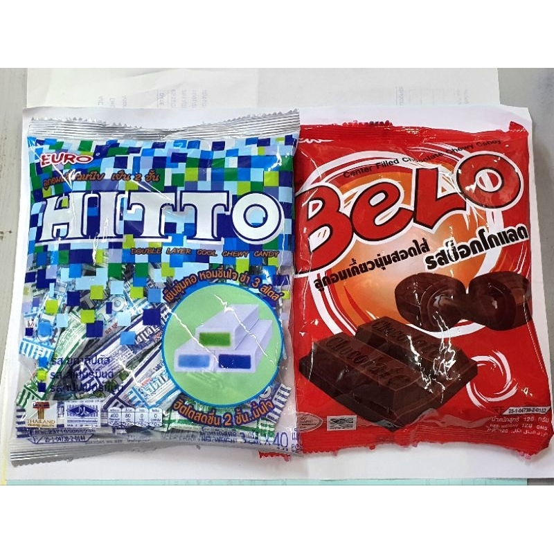 40pcs Hitto Assorted Soft Candy Belo Choco Filled Chewy Candy Gula ...