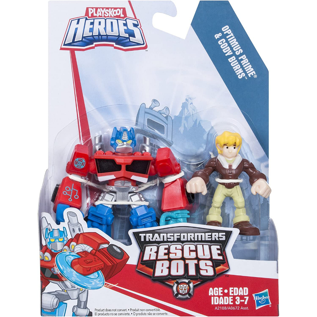 Hasbro Playskool Transformers Optimus Prime And Cody Burnsrescue Bots