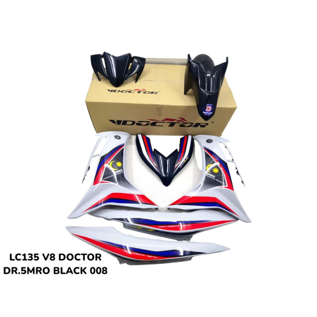 YAMAHA LC135 V8 LCV8 DOCTOR COVER SET FULL SET TANAM STICKER READY ...
