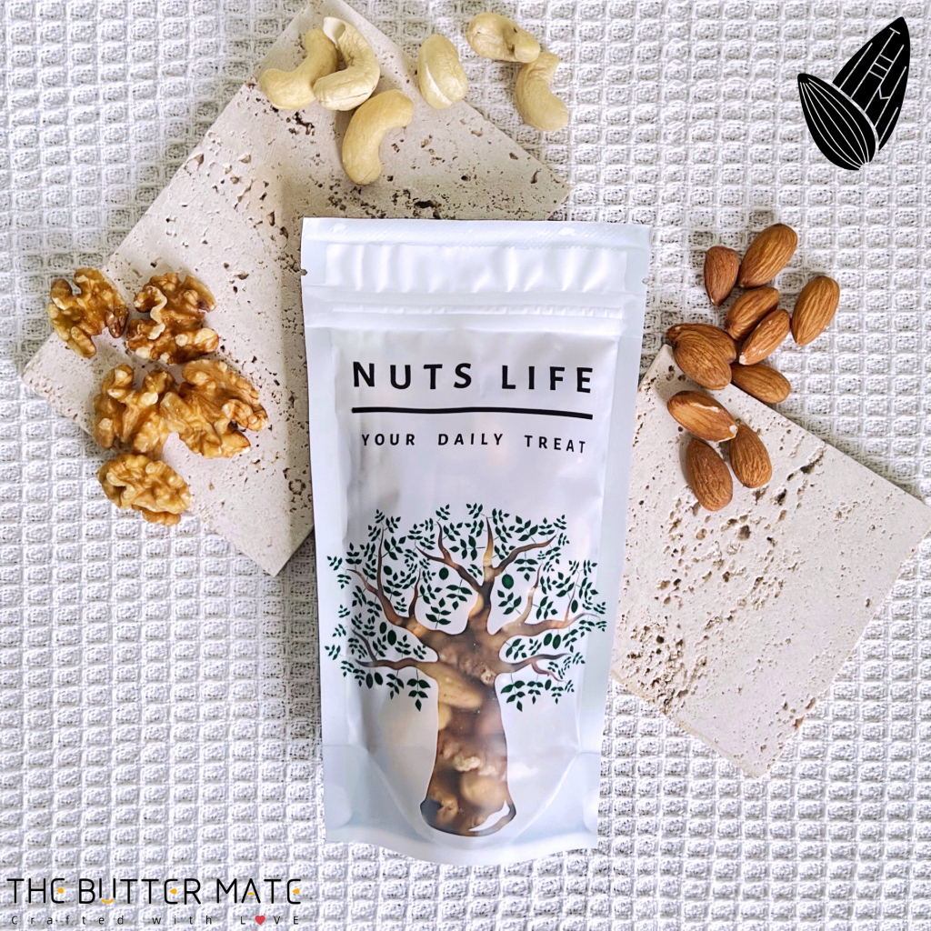 Nuts Life Light Roasted Nuts - Almond, Walnut, Cashew - 80g/100g ...