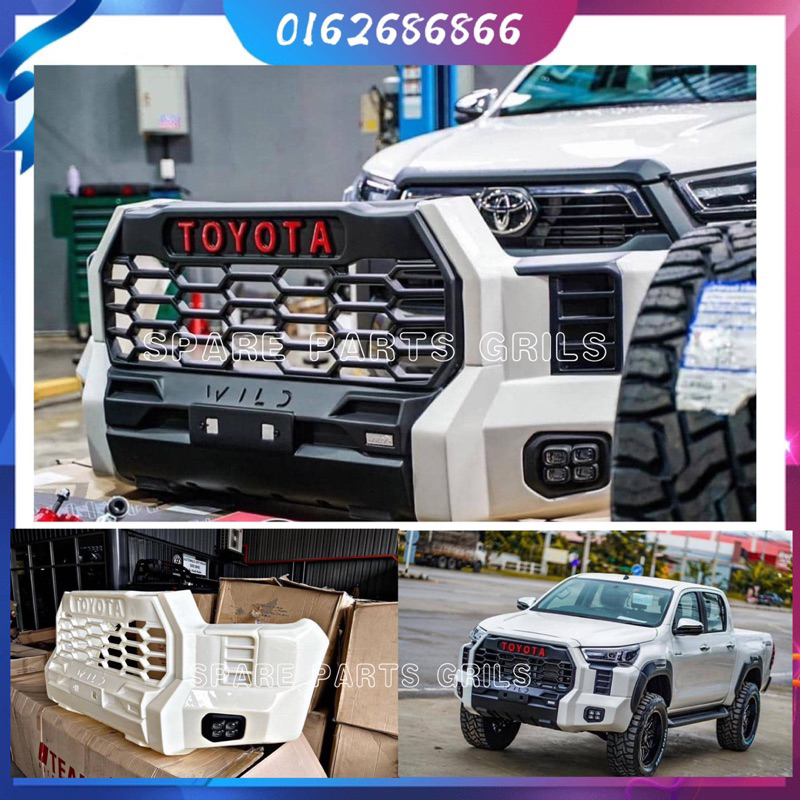 TOYOTA HILUX REVO ROCCO ROGUE CONVERT TO WILD TUNDRA BUMPER SET WITH ...