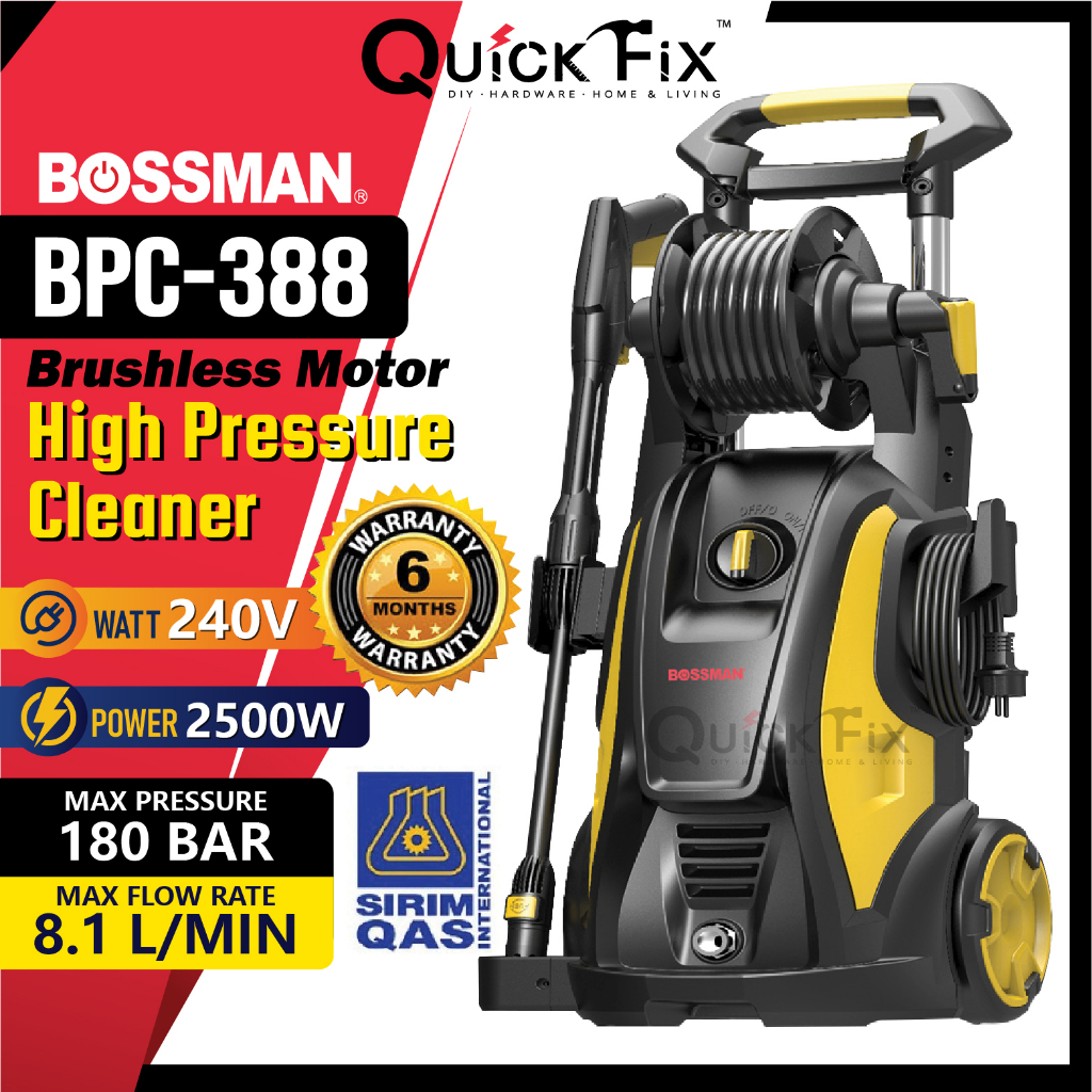 QuickFix [180 BAR] BOSSMAN BPC 188 & 388 Waterjet High Pressure Cleaner ...