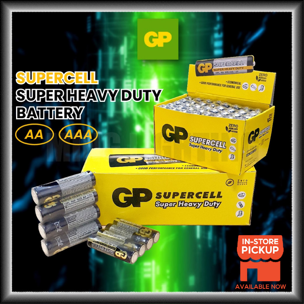 GP Supercell AA AAA Bateri 1.5V Battery Heavy Duty Cell Mainan Remote ...