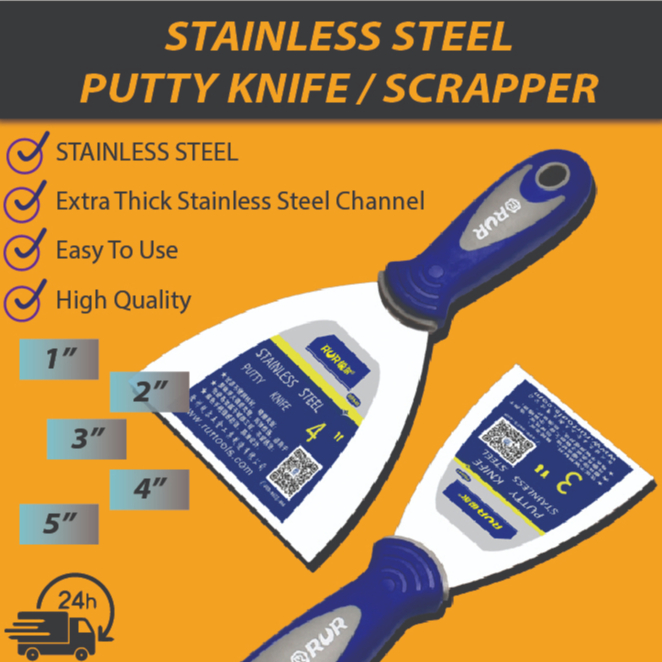 WALL SCRAPPER Knife Paint Scraper Putty Knife High Quality Handle Steel ...