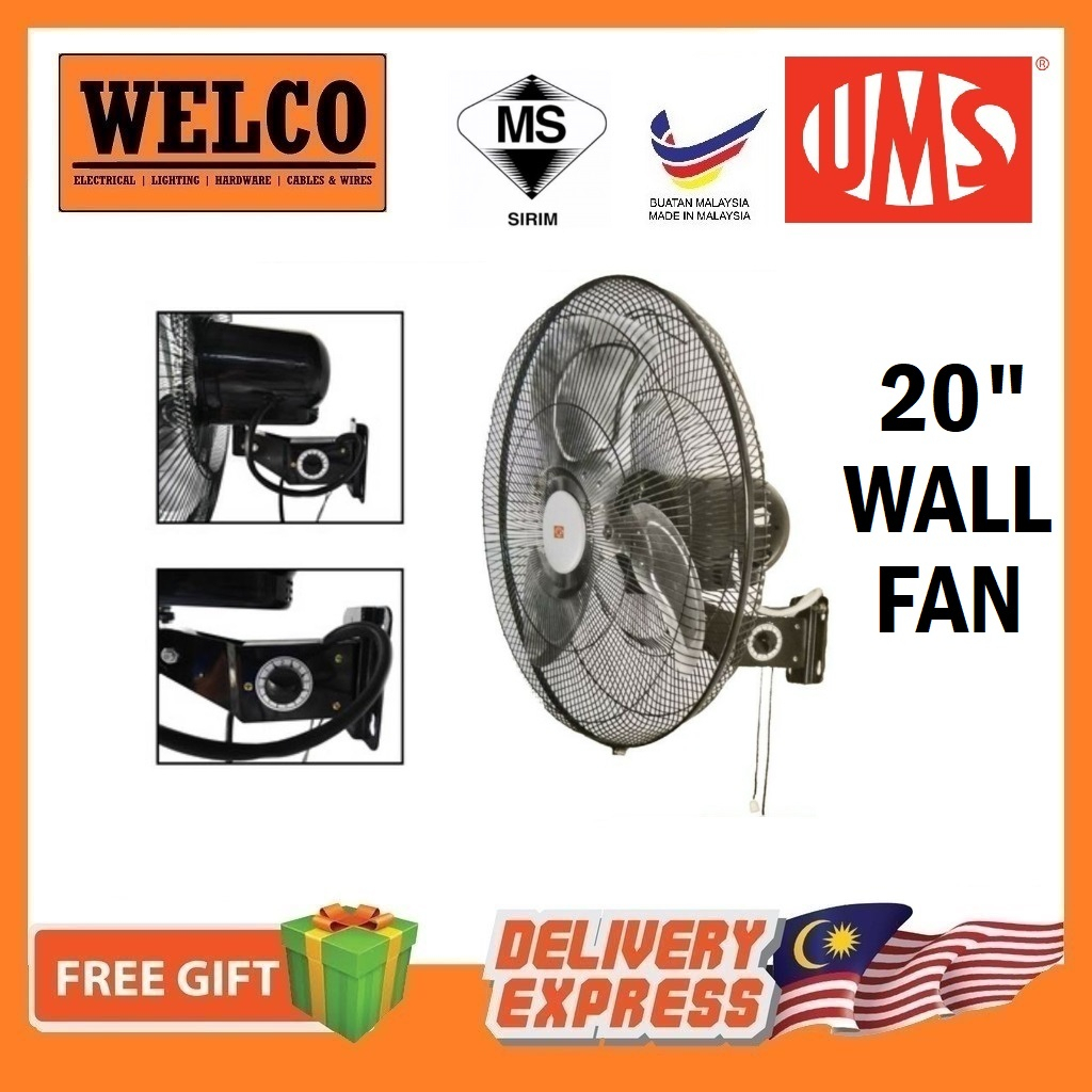 UMS 20" COMMERCIAL & INDUSTRIAL WALL FAN 3 METAL BLADE [STRONG WIND ...