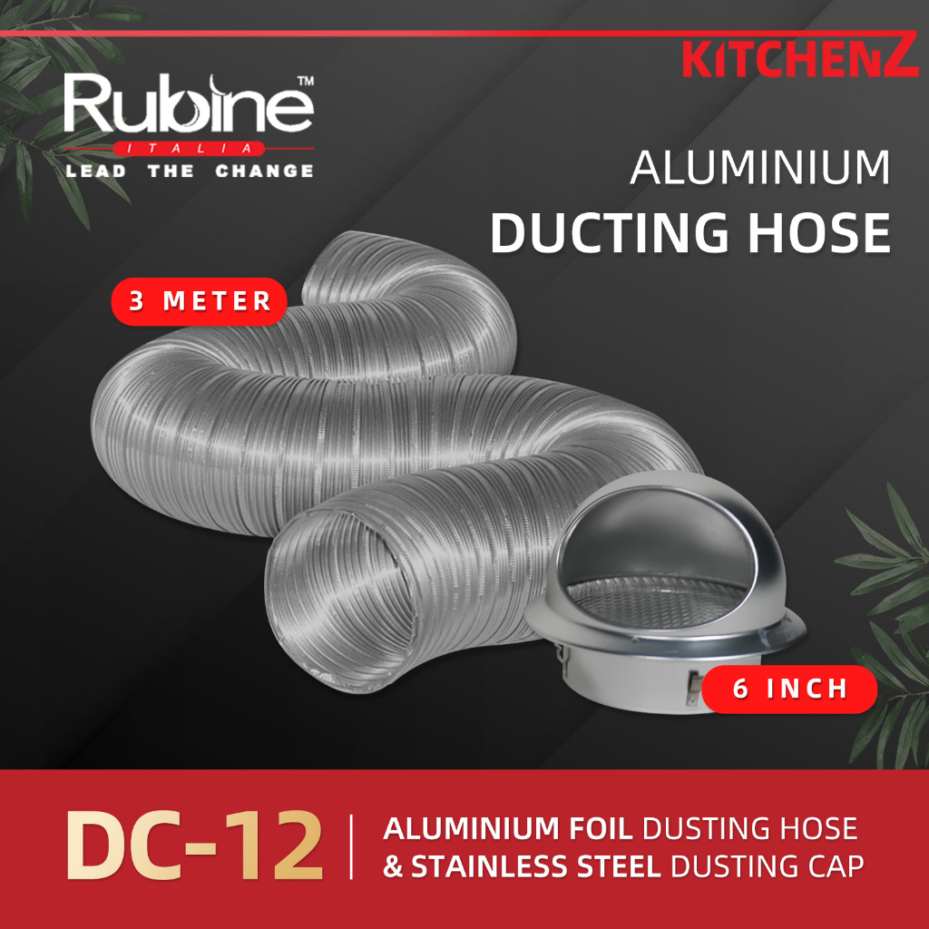 KitchenZ Rubine 3 Meter Aluminium Ducting Hose 6 inch Ducting Cap RDS ...