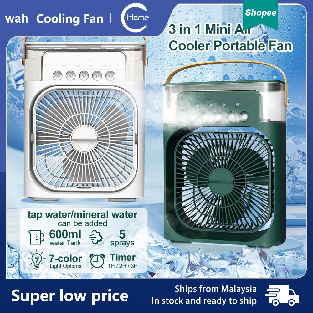 3 in 1 Mini Air Cooler USB Connection Portable Fan Humidifier Purifier ...
