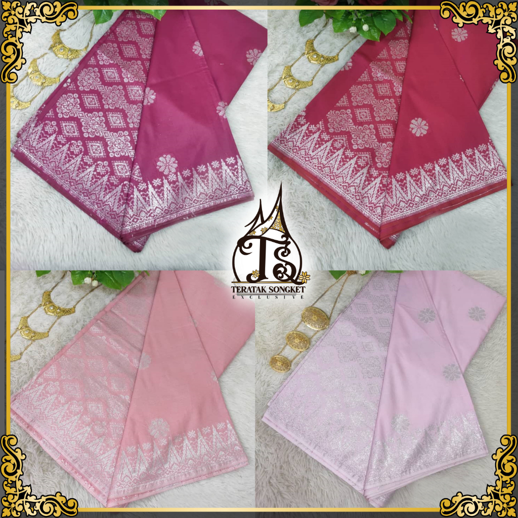 Songket Bunga Tabur Sepasang 4.25meter (PINK) | Shopee Malaysia