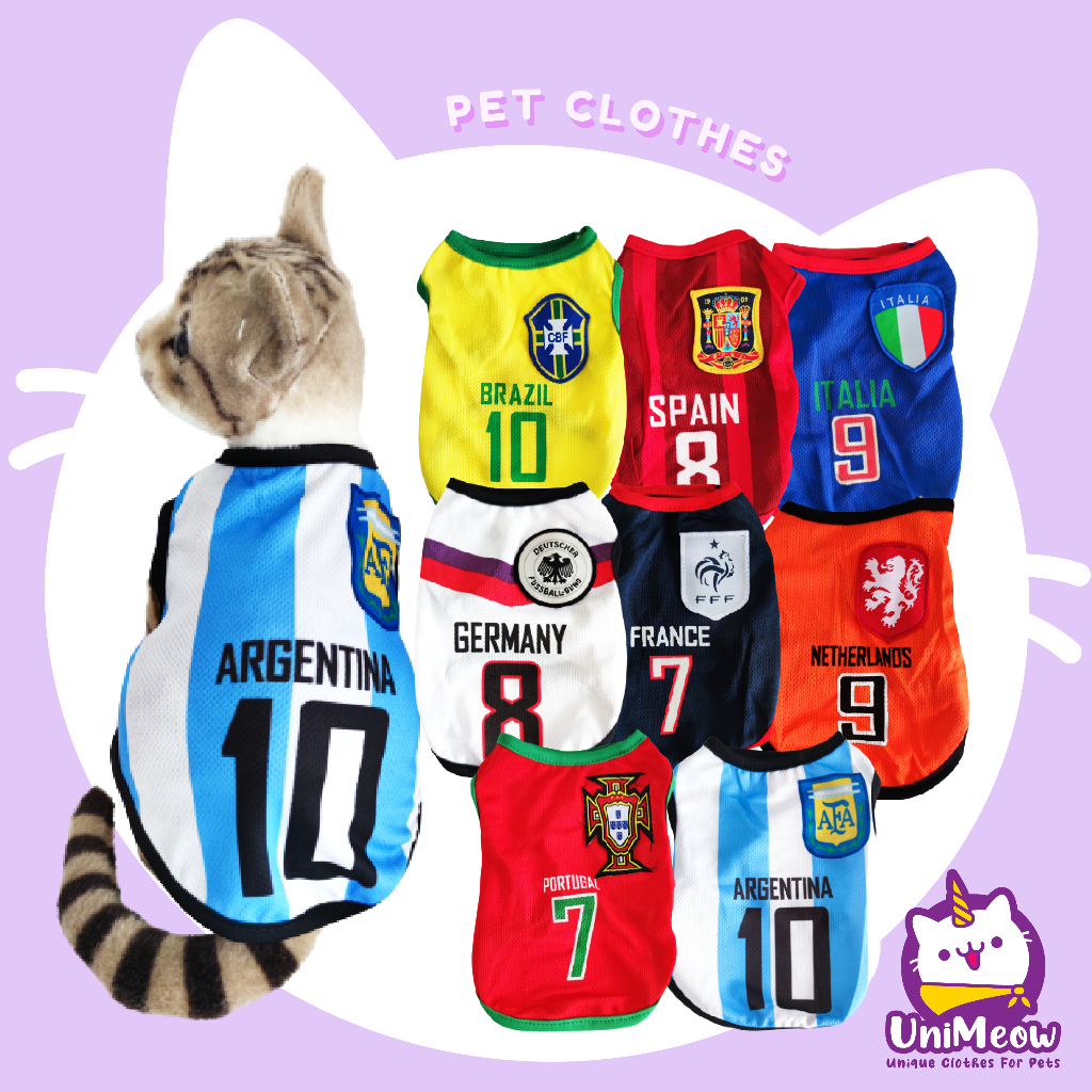 UniMeow Football Jersey Cat Clothes Dog Shirt Pet Clothes For Cat Baju ...