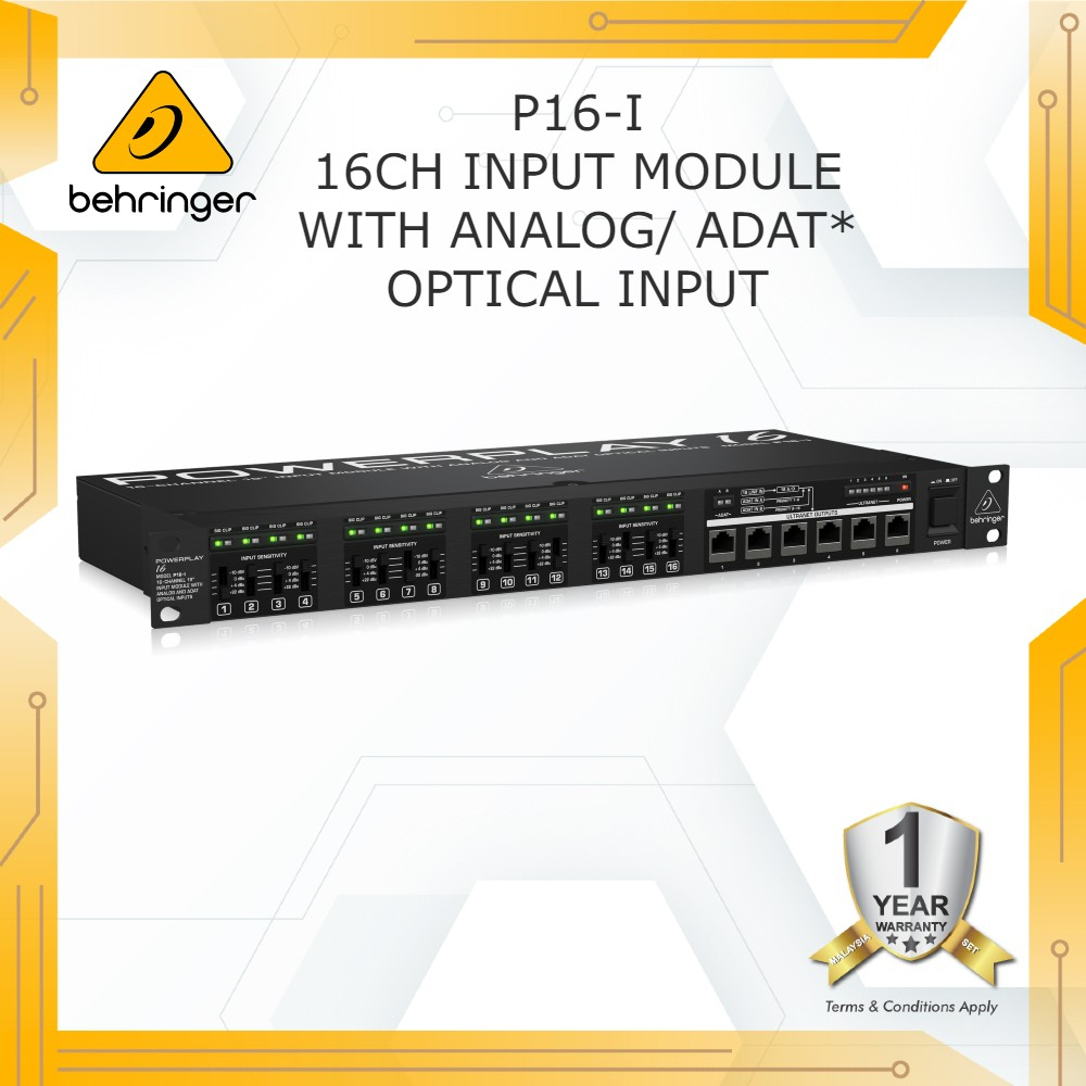 BEHRINGER P16-I 16-Channel 19'' Input Module with Analog and ADAT* Optical Inputs | Shopee Malaysia