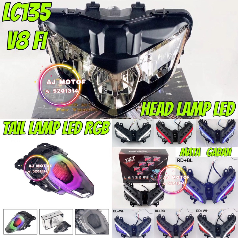 YAMAHA Y16ZR Y15ZR V2 LC135 V8 V9 FI LED HEAD LAMP / MATA GABAN / TAIL ...
