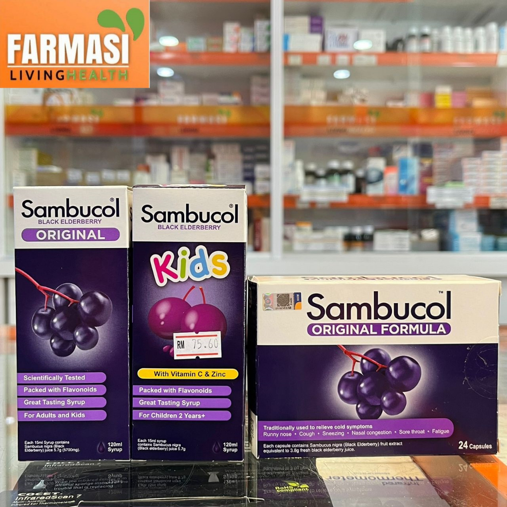 SAMBUCOL BLACK ELDERBERRY (CAPSULE 24S / ORIGINAL SYRUP 120ML / KIDS ...
