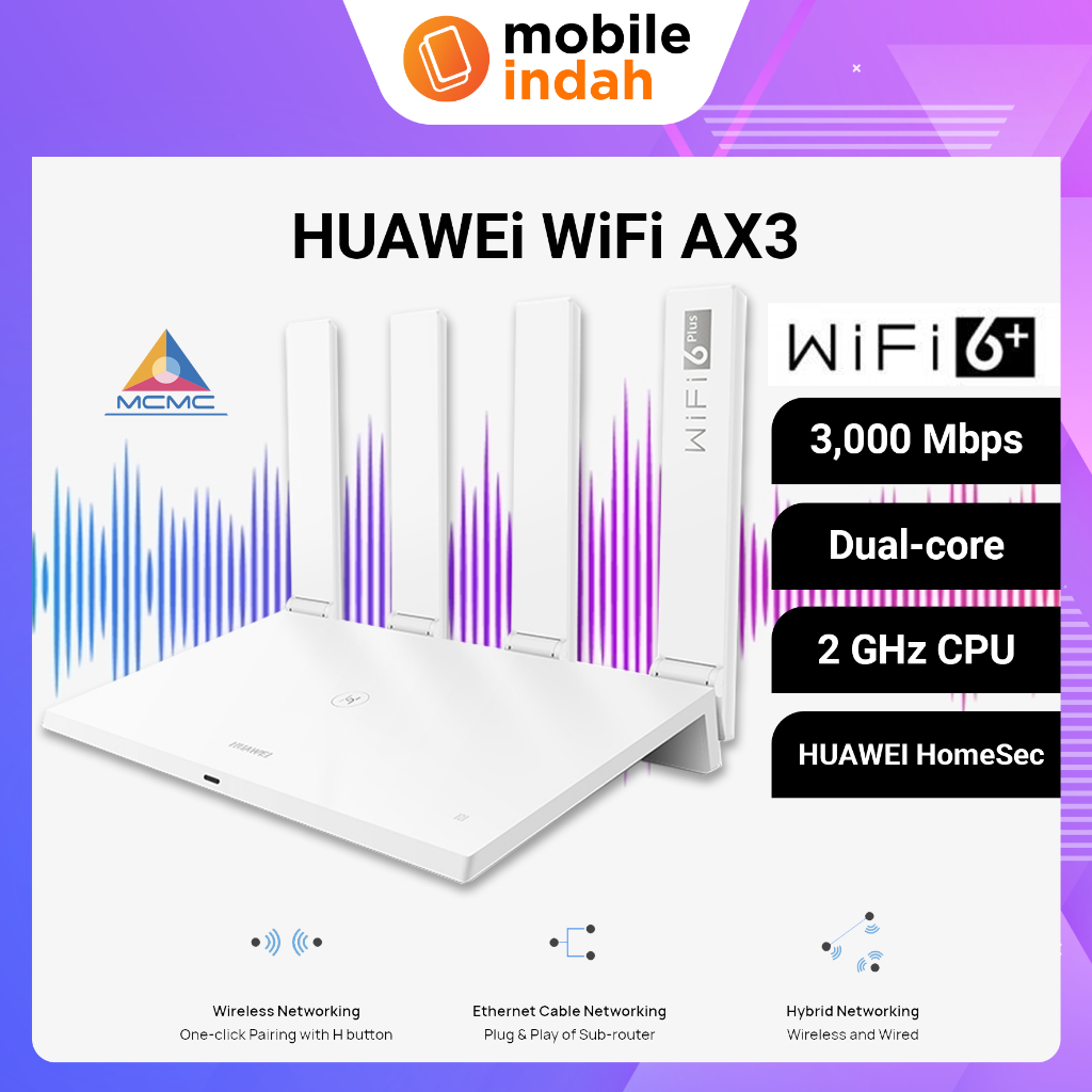 HUAWEI AX3 | Mesh WiFi | HUAWEI Whole-Home Mesh System | HarmonyOS Mesh+ | 3000mbps | Shopee ...