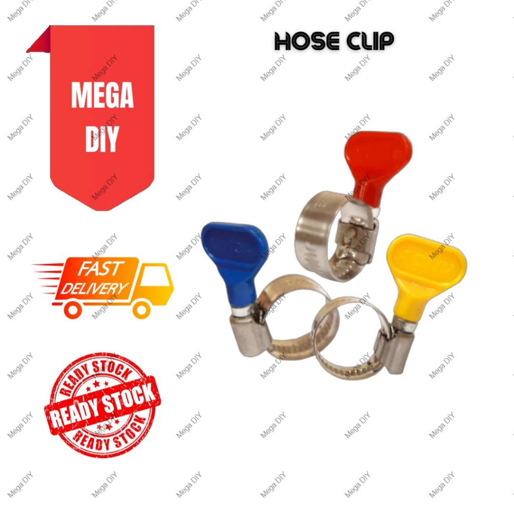 Hose Clip 7/8" With Plastic Handle Hose Pipe Clip Hose Clamp | Shopee ...