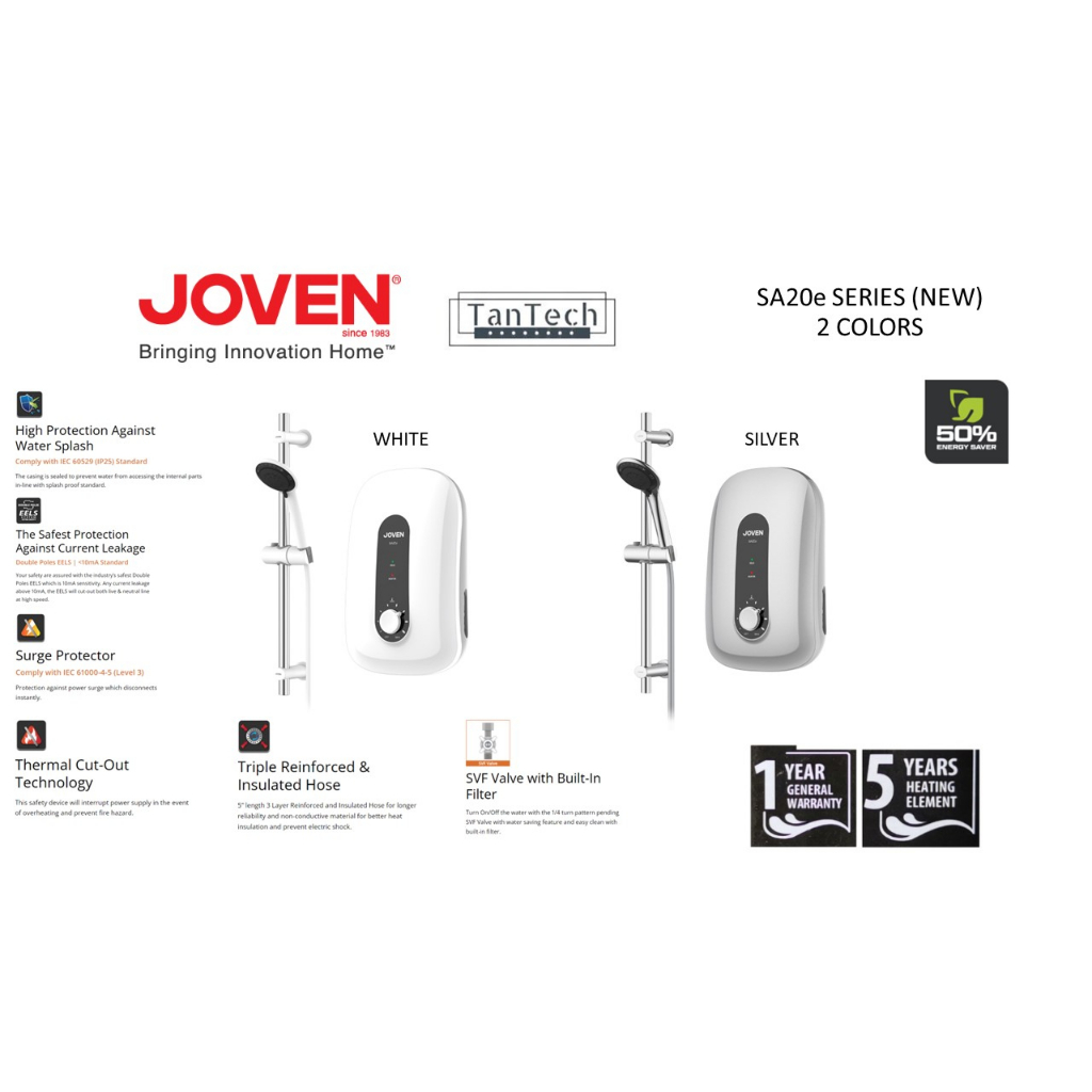 Joven Instant Water Heater SA20e (No Rain Shower) | Shopee Malaysia