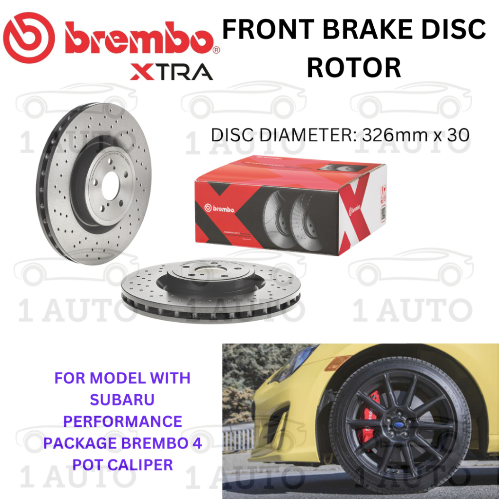 GENUINE BREMBO XTRA CROSS DRILLED FRONT BRAKE DISC ROTOR SUBARU BRZ GT ...