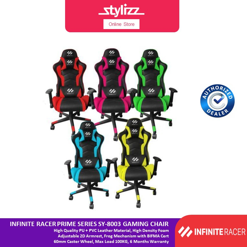 INFINITE RACER PRIME SERIES SY-8003 GAMING CHAIR - 2D ARMREST, PU + PVC ...