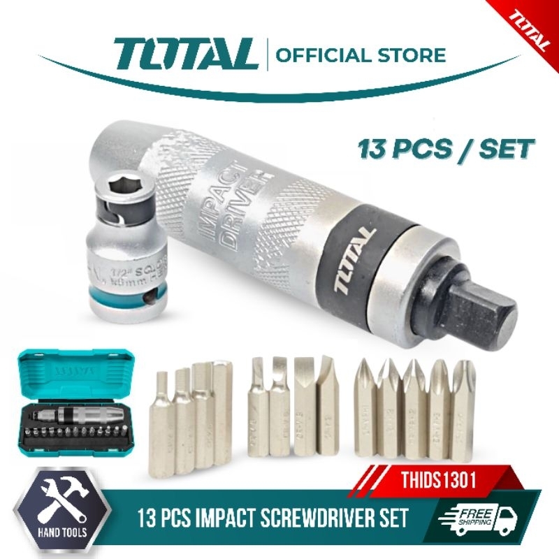Total 13 Pcs Impact Driver Set THIDS1301 | Shopee Malaysia