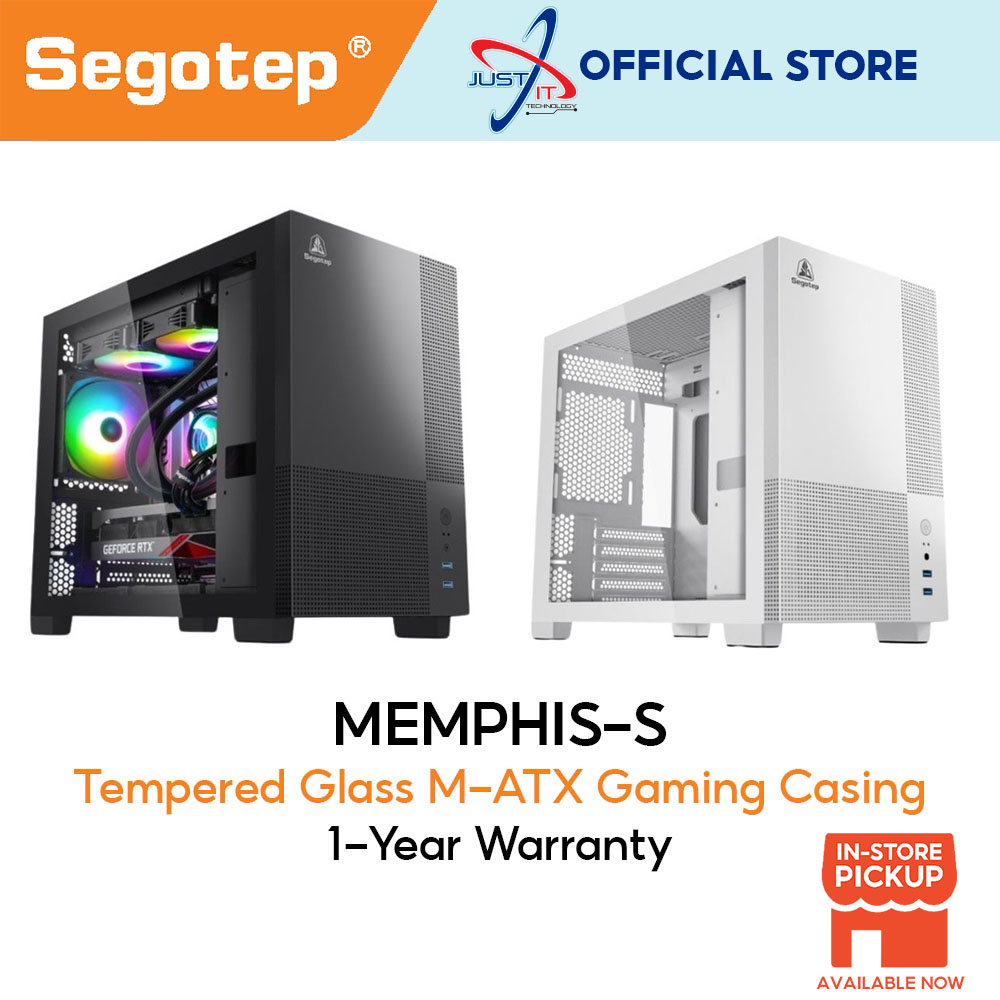 SEGOTEP MEMPHIS-S TEMPERED GLASS M-ATX CASE (BLACK / WHITE) | Shopee ...