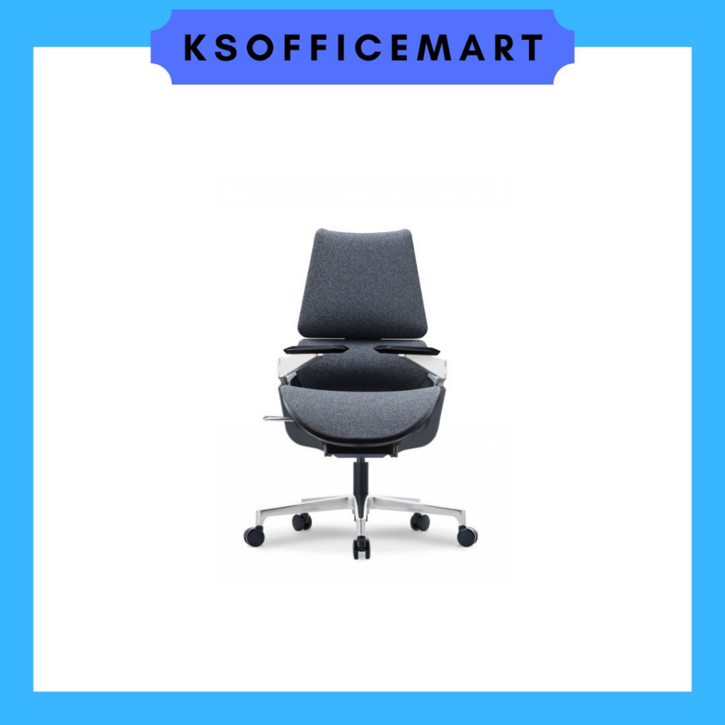 A1 Medium Back Chair Modern Grey Colour Fabric Seat A1 Kerusi Sederhana ...