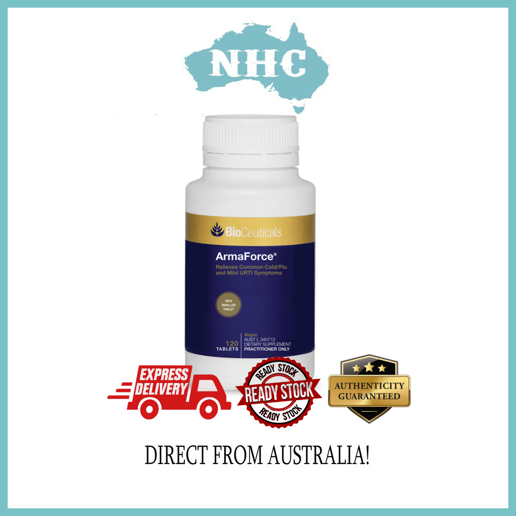 Bioceuticals ArmaForce 120 Tablets - Relieves Common Cold /Flu and Mild URTI Symptoms Exp 03/ ...