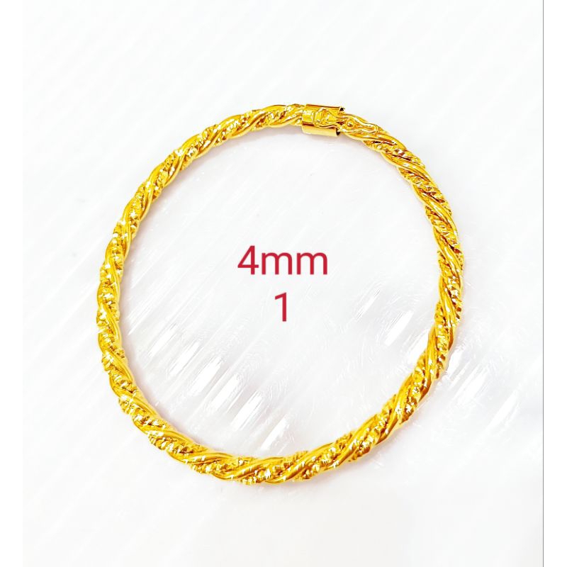 Bangle Gelang pintal EMAS BANGKOK golden plated | Shopee Malaysia
