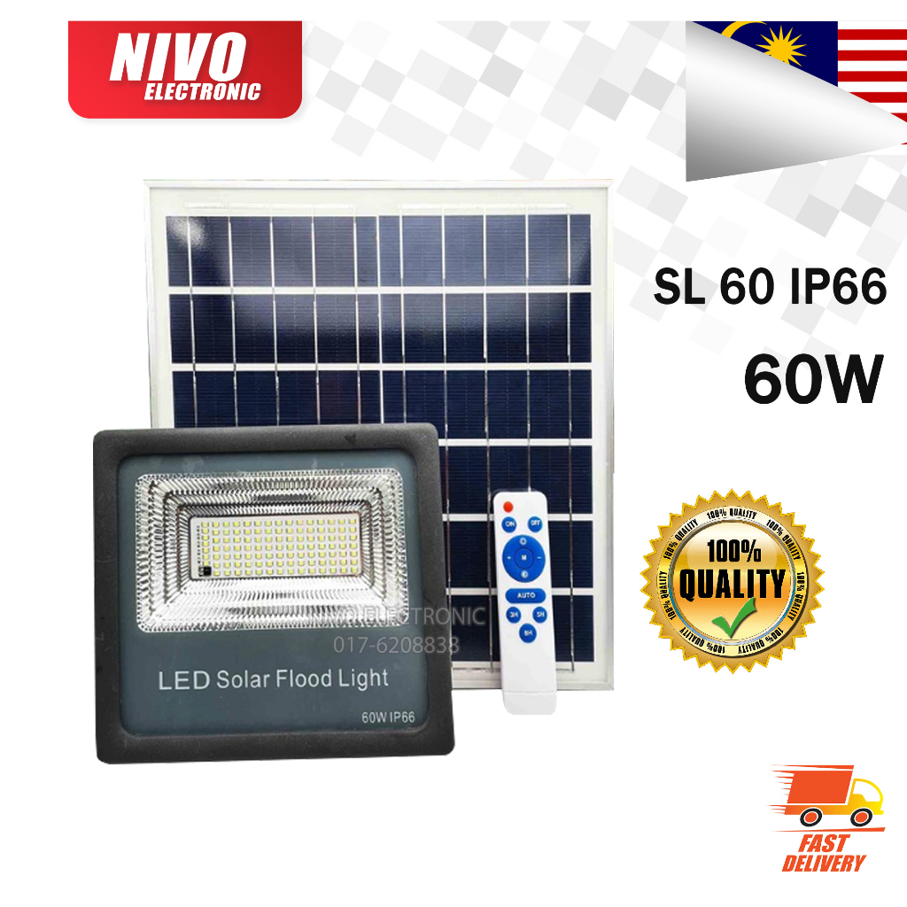 FONEMAX 60W IP66 SOLAR FLOOD LIGHT SOLAR SPORT LIGHT | Shopee Malaysia