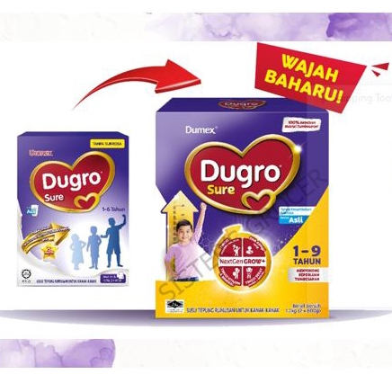 DUMEX DUGRO SURE (1 - 9 years) (600 G) (EXP 03/24) | Shopee Malaysia