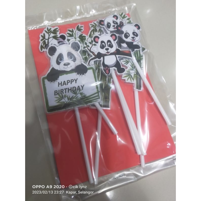 HAPPY BIRTHDAY topper kek panda custom | Shopee Malaysia