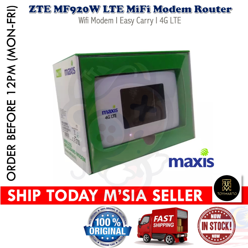 [ToyMarto]💯Maxis ORIGINAL ZTE MF920W LTE MiFi Modem Router | Shopee ...