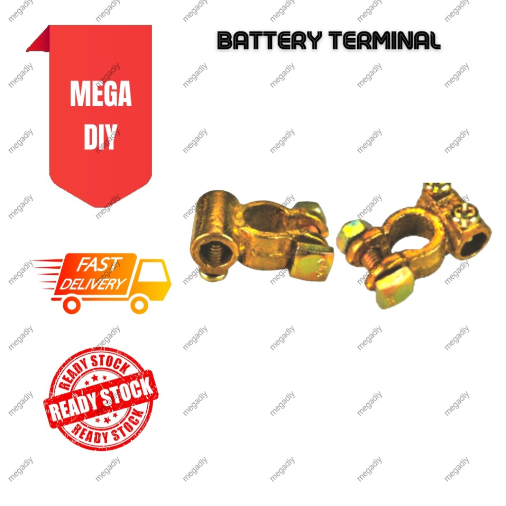 Brass Copper Battery Head Clamp Terminal / Kepala Bateri Kereta Kapar ...