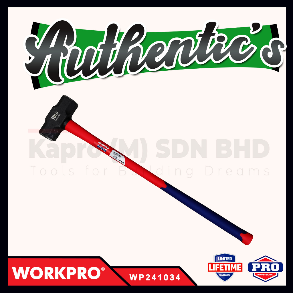 WORKPRO WP241034 Fiberglass Stone Hammer 4500g(10LB) | Shopee Malaysia