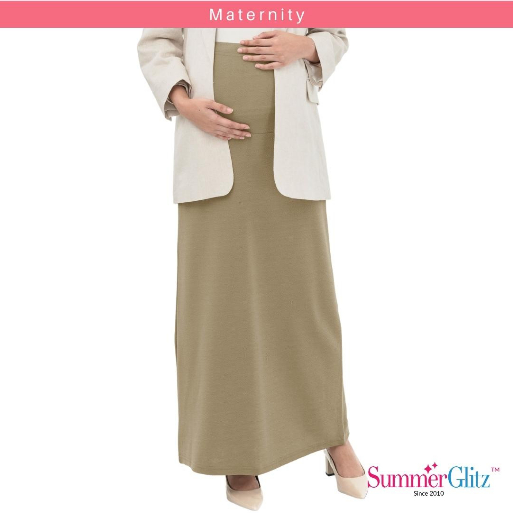 SummerGlitz Maternity Skirt A Line Long Pregnant Women / Kain Pregnant ...