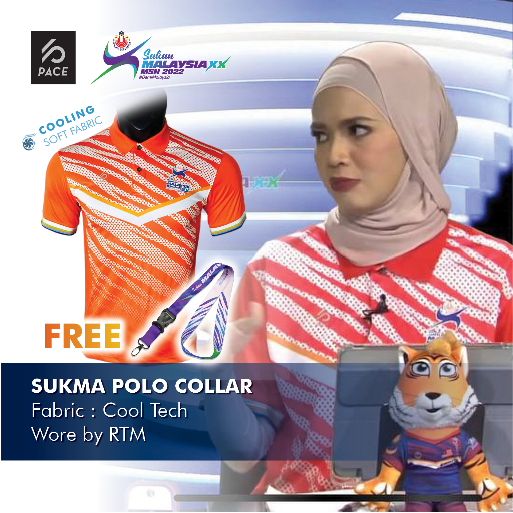 Pace run sukan malaysia sukma baju jersey orange sport polo microfiber t shirt breathable light ...