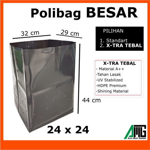 Polibag Saiz 24 ( 1 pcs) Poli Bag Besar Tebal Poly Fertigasi 24 x 24 ...