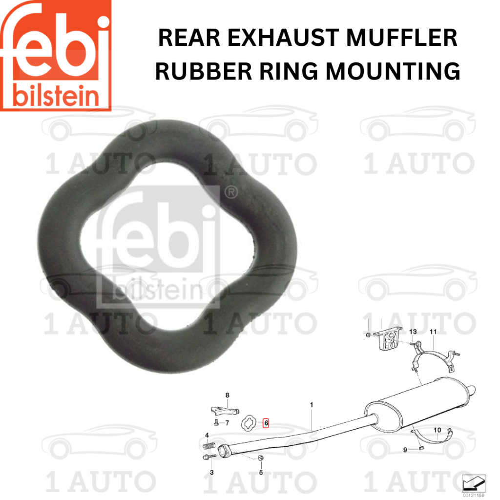 FEBI GERMANY REAR EXHAUST MUFFLER RUBBER RING BMW E36 318i M40 M42 M43 ...