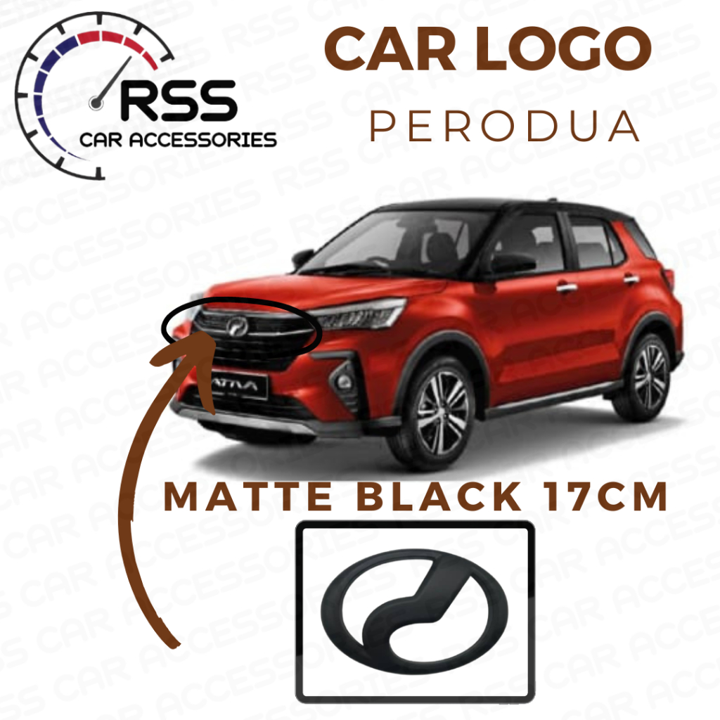 *ATIVA* PERODUA LOGO 17 CM MATTE BLACK | Shopee Malaysia